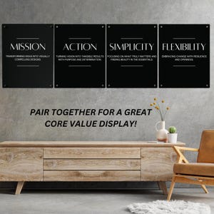 Custom Mission Statement Plaque, Business Wall Display, Custom Values ...