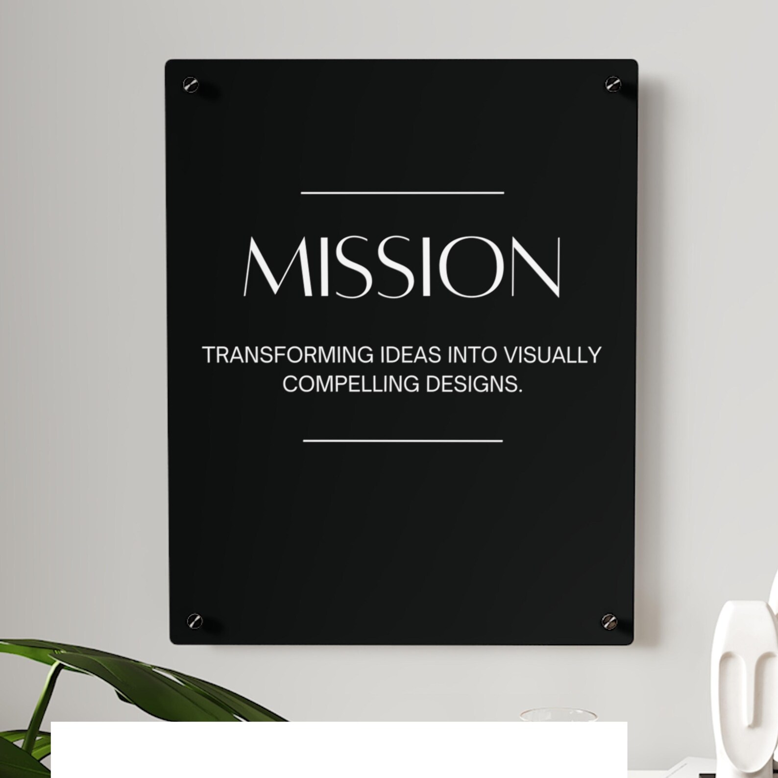 Custom Mission Statement Plaque, Business Wall Display, Custom Values ...