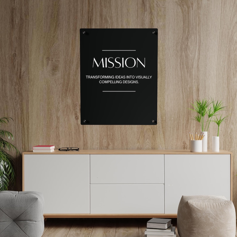 Custom Mission Statement Plaque, Business Wall Display, Custom Values ...