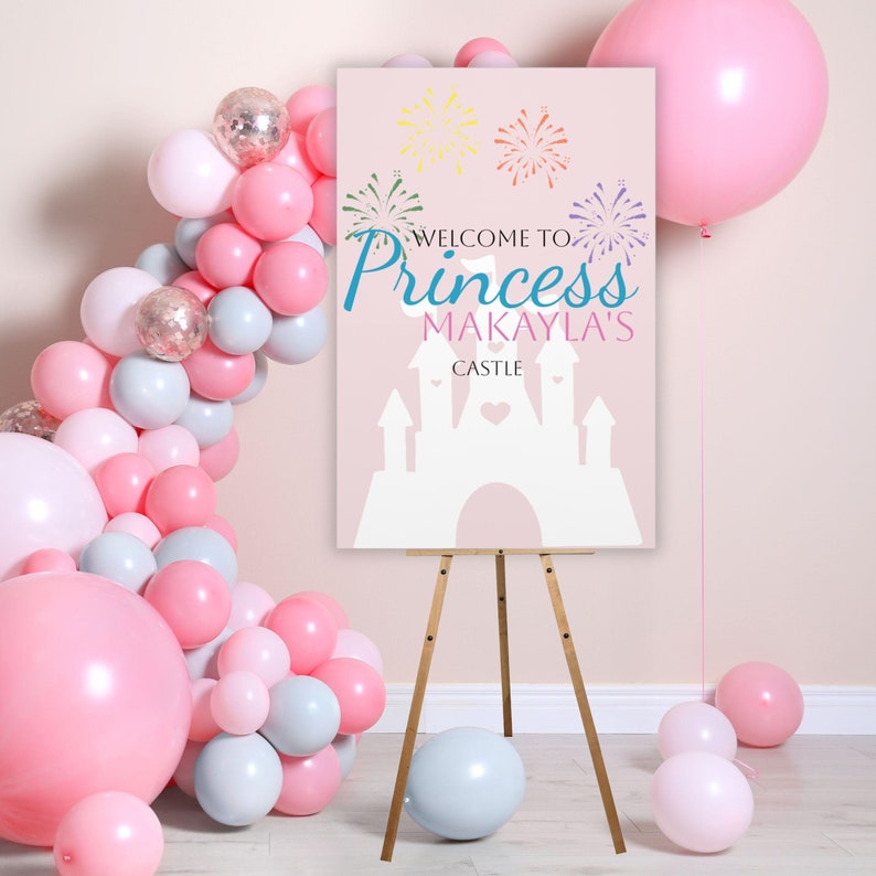 Princess Birthday Welcome Sign, Royal Celebration, Pink Birthday ...