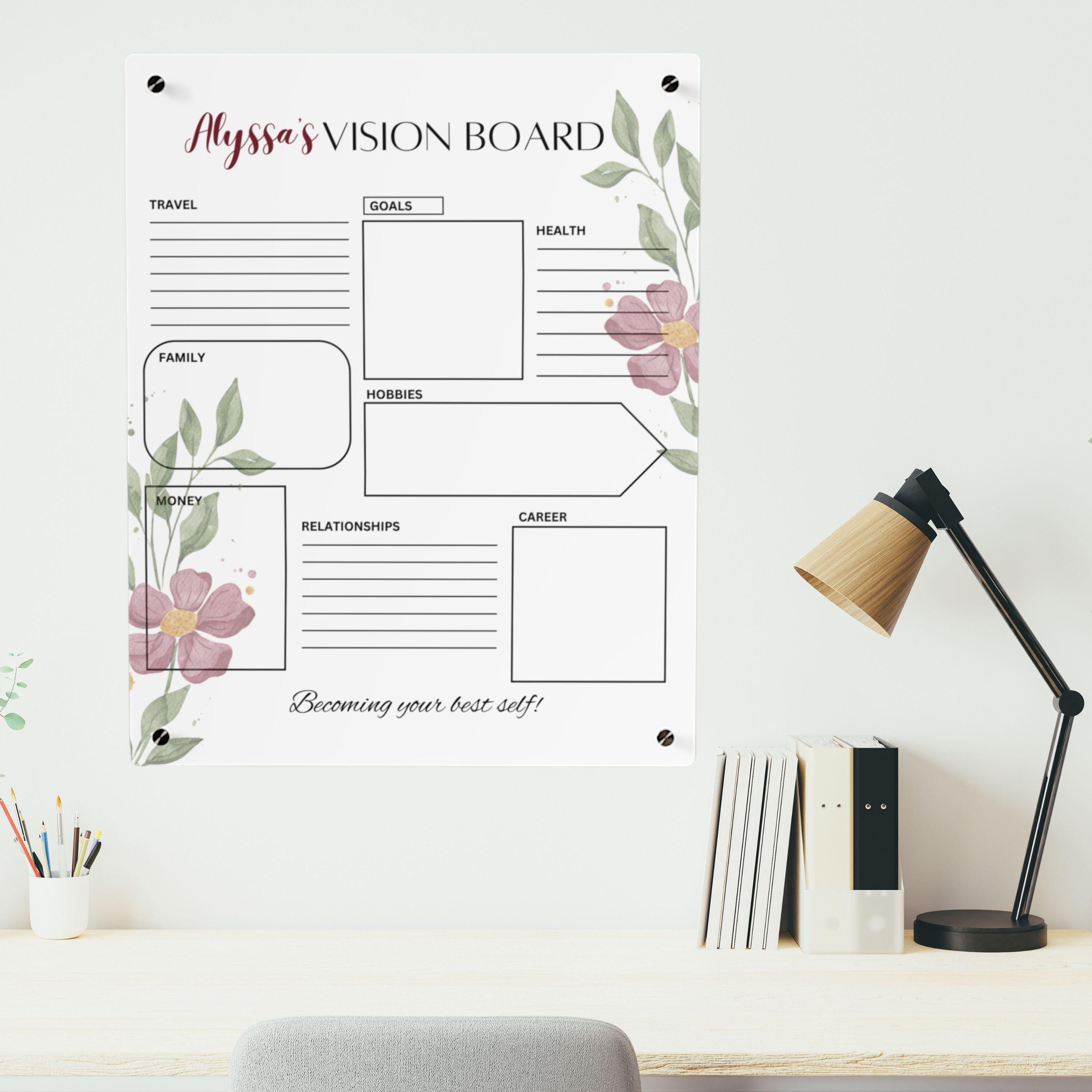Acrylic Personalized Vision Board Personalized Acrylic Wellness Planner ...