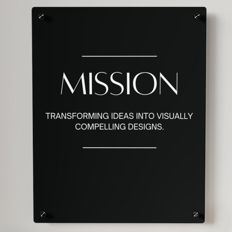 Custom Mission Statement Plaque, Business Wall Display, Custom Values ...