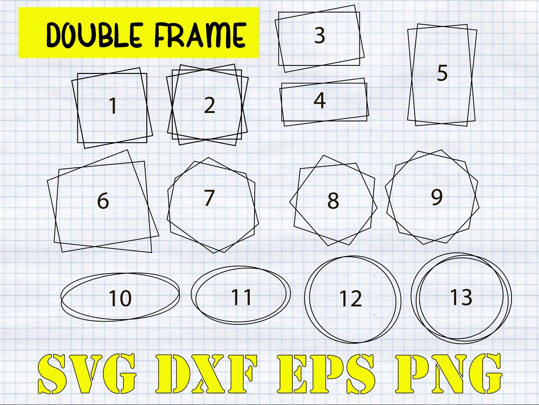 Double Frame Bundle SVG Square Frame Bundle Double Border - Etsy