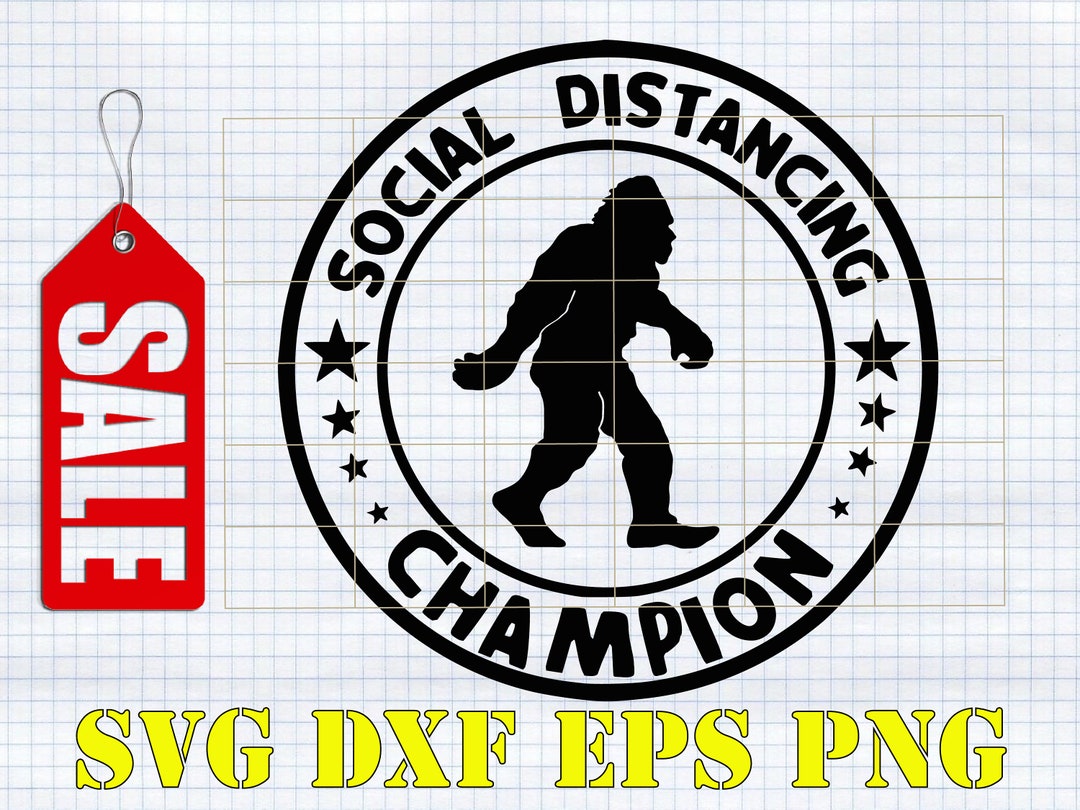 Social Distancing Champion Svg Funny Svg Anti-social Svg - Etsy