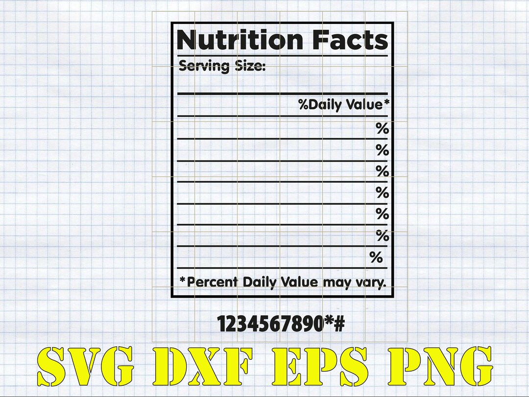 Blank Nutrition Facts, Nutrition Facts Template SVG, PNG, Dxf ...