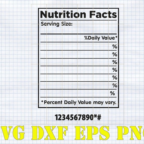 Brown Sugar Nutrition Facts SVG JPG PNG Dxf Instant | Etsy