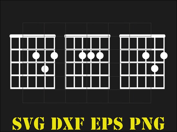 SVG black version Guitar dad Guitar Chords Father Dad | Etsy