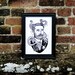 Sea Man Art Print A4 Ink Line Drawing Black and White Monochrome Art ...