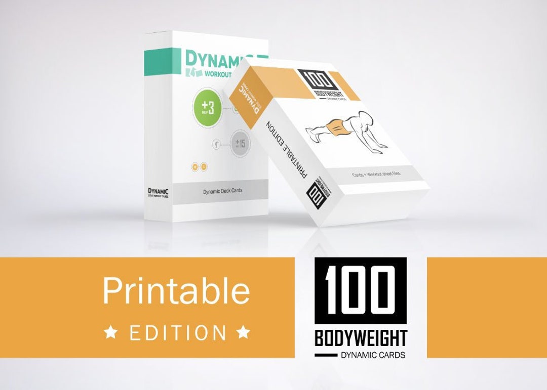 100 Bodyweight Exercise Cards System Workout Cards Dynamic Exercise ...