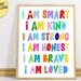 Affirmations, Printable Kids Room Wall Art, I Am Smart Kind Strong ...