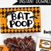 Bat Poop Treat Topper, Printable Halloween Treat Bag Topper, Halloween ...