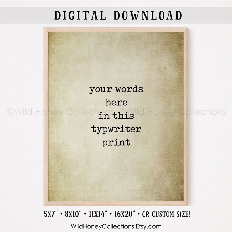 Typewriter Quote - Etsy