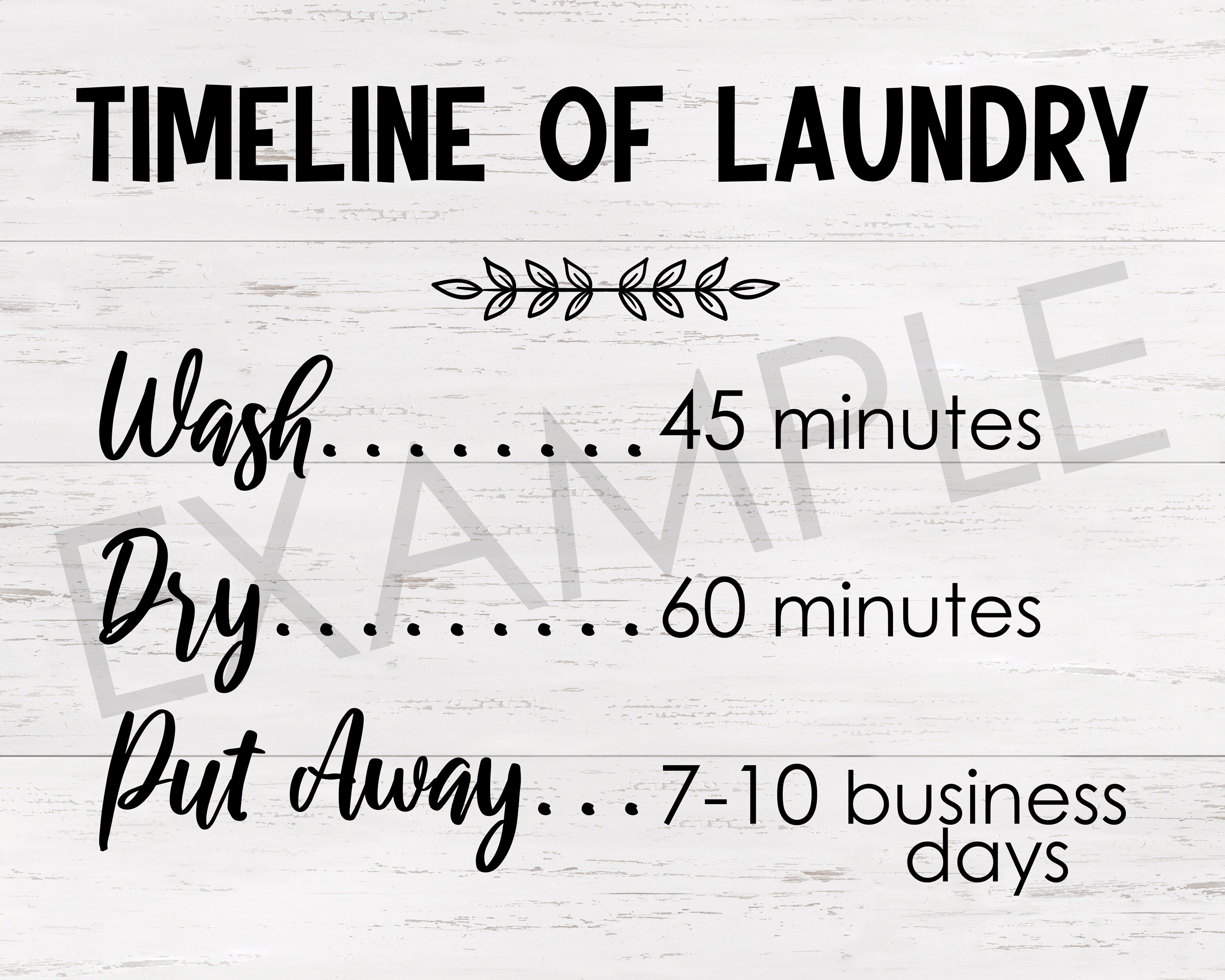 Timeline of Laundry Printable Laundry Room Decor Farmhouse - Etsy