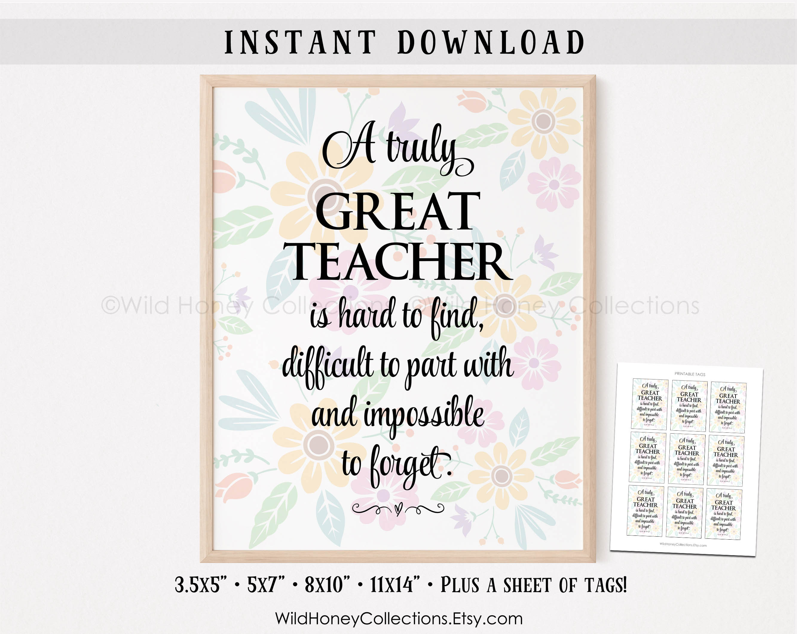 Printable Teacher Appreciation Gift A Truly Great Teacher is - Etsy