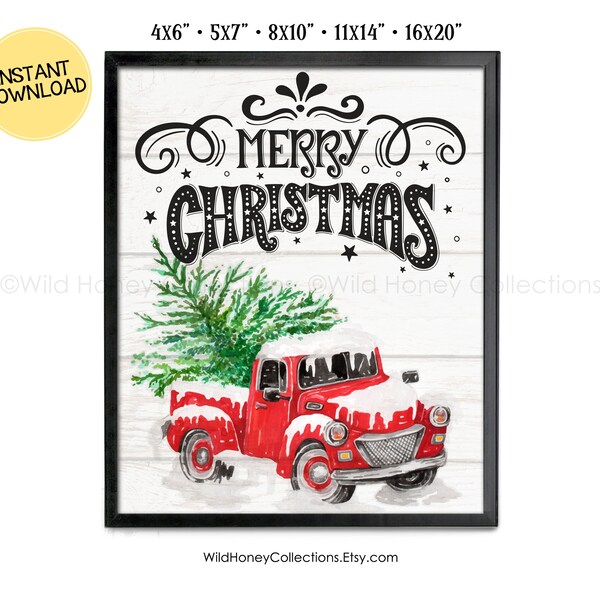 Red Truck Printable - Etsy