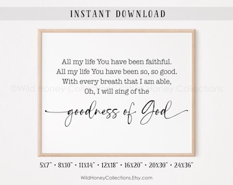 Goodness of God Christian Wall Art: Bible Verse Poster (digital ...