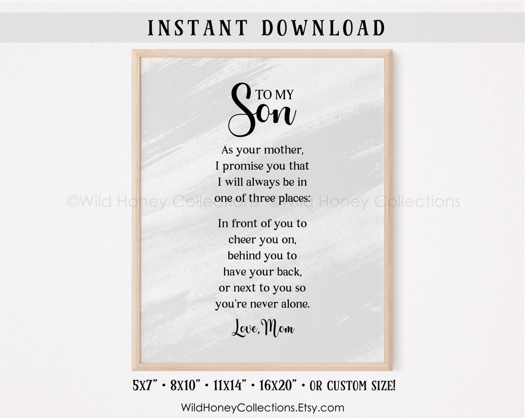 To My Son Printable Poem, Mother to Son Gift, Greeting Card, INSTANT ... To My Son Printable Poem, Mother to Son Gift, Greeting Card, INSTANT ...