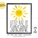 Little Rae of Sunshine, Cute Sun, Printable Decor, Wall Art, Summertime ...