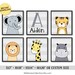 Personalized Boys Room Safari Jungle Zoo Animals, Set of 6, Nursery ...