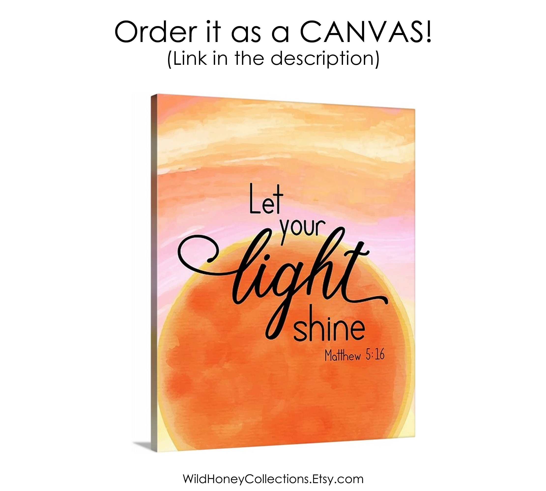 Let Your Light Shine, Matthew 5:16, Religious Scripture Wall Decor ...
