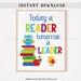 Today A Reader Tomorrow A Leader Printable Kids Room Decor - Etsy