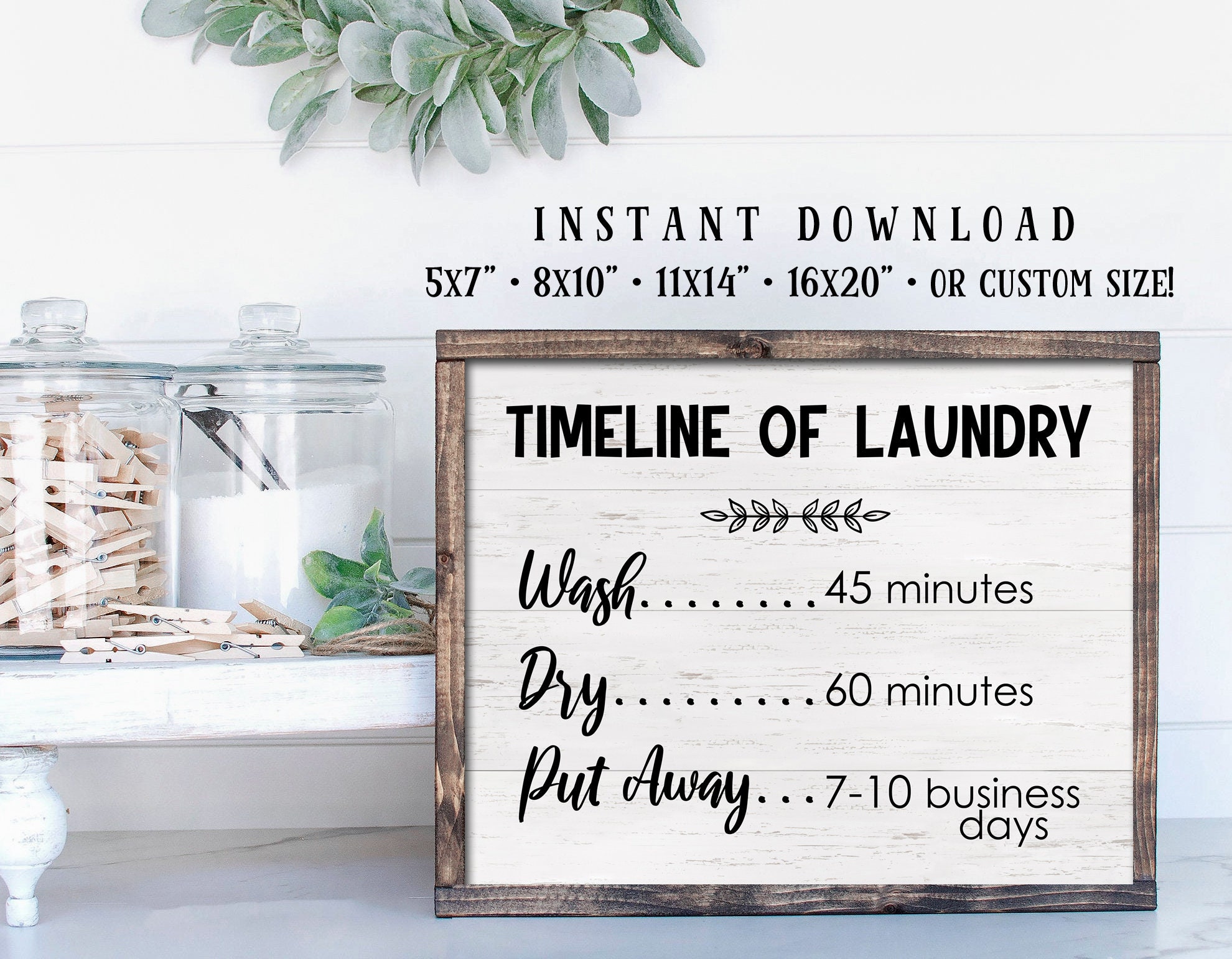 Timeline of Laundry Printable Laundry Room Decor Farmhouse - Etsy