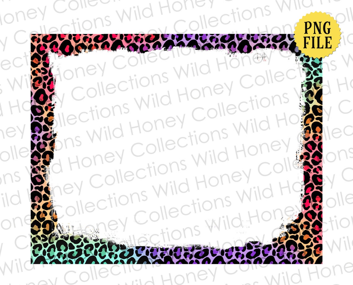 Colorful Leopard Border Grunge Animal Print Border - Etsy