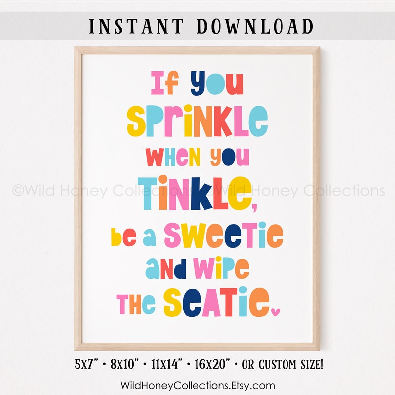 If You Sprinkle When You Tinkle Sign Printable - Etsy