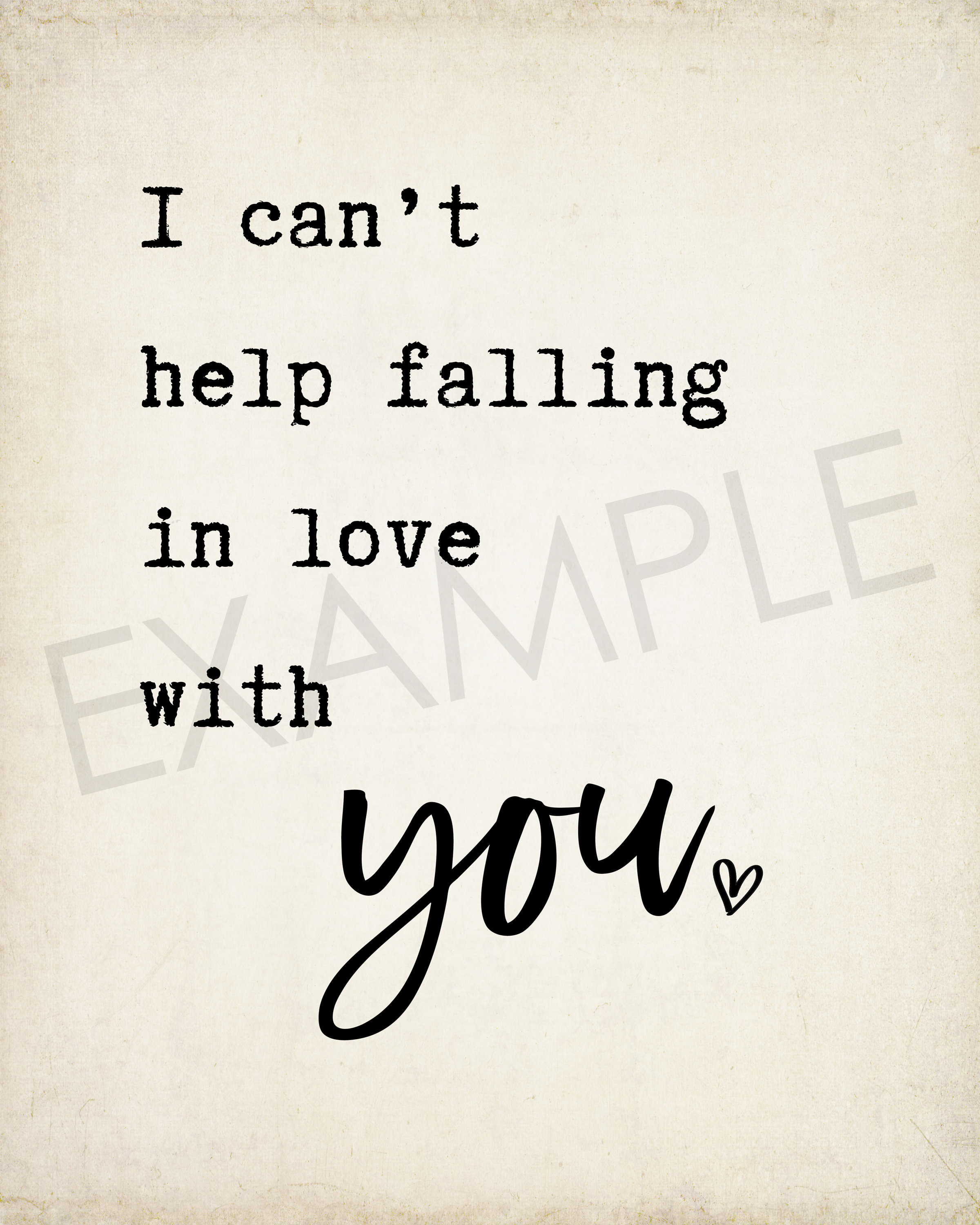 I Can't Help Falling in Love With You Printable Farmhouse - Etsy