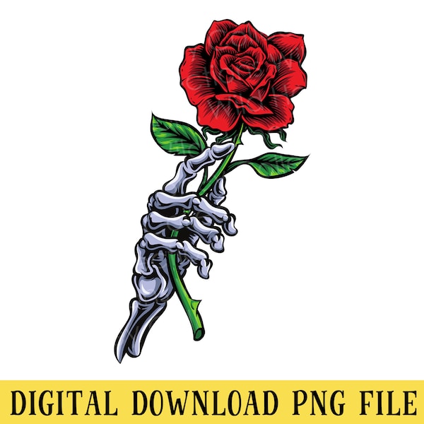Skeleton Hand Holding Rose - Etsy