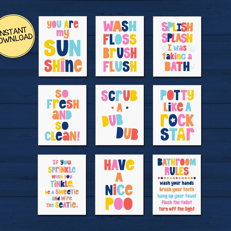 Kids Bathroom Signs - Etsy