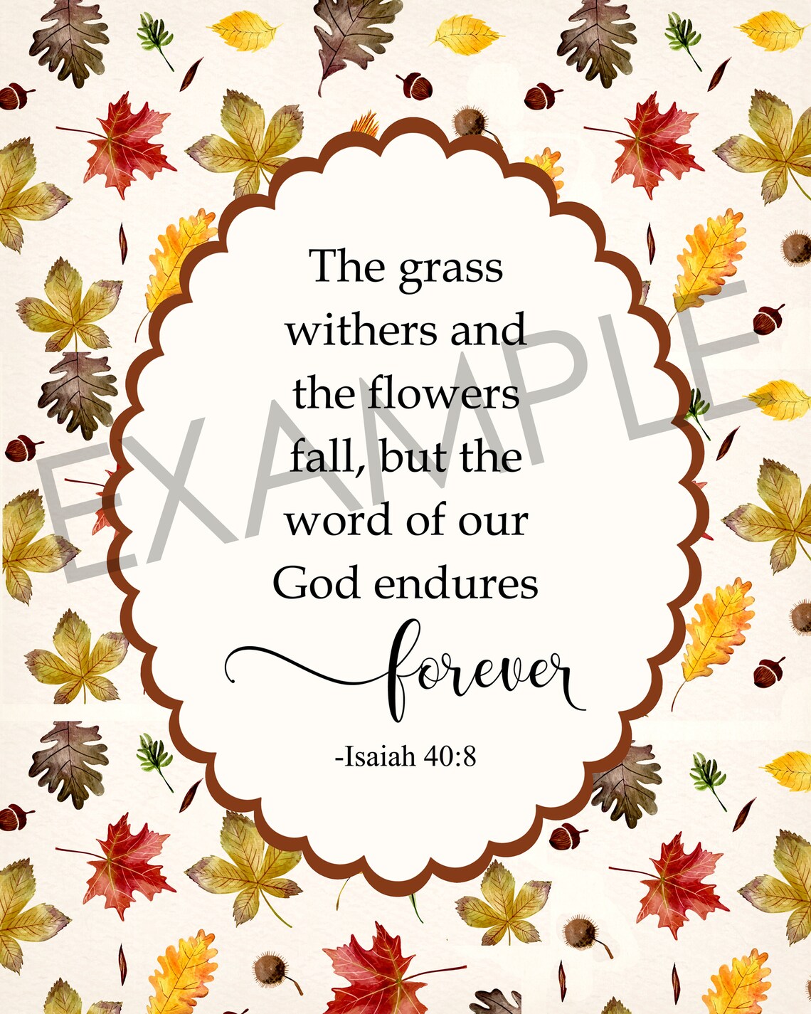 Isaiah 40:8 The Word of God Endures Forever Fall Decor | Etsy