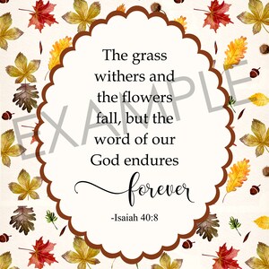 Isaiah 40:8 the Word of God Endures Forever Fall Decor - Etsy