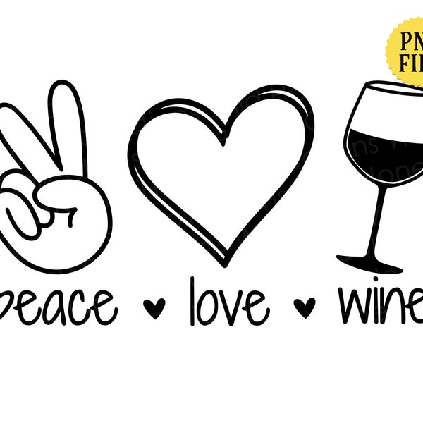 Peace Love Wine - Etsy