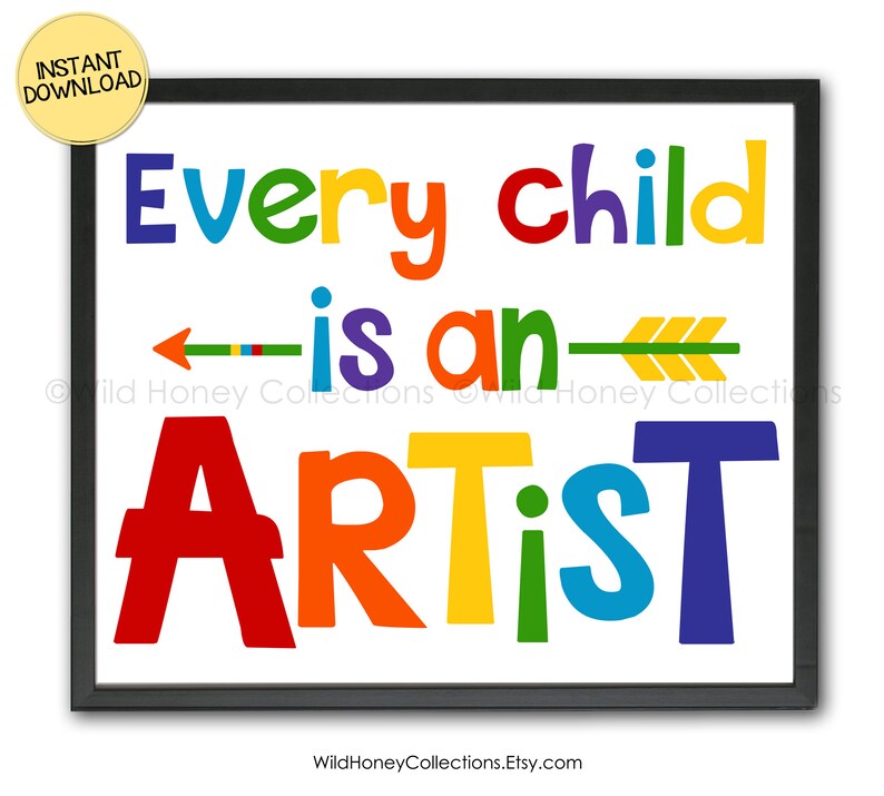 Every Child is an Artist Printable Wall Decor Rainbow - Etsy