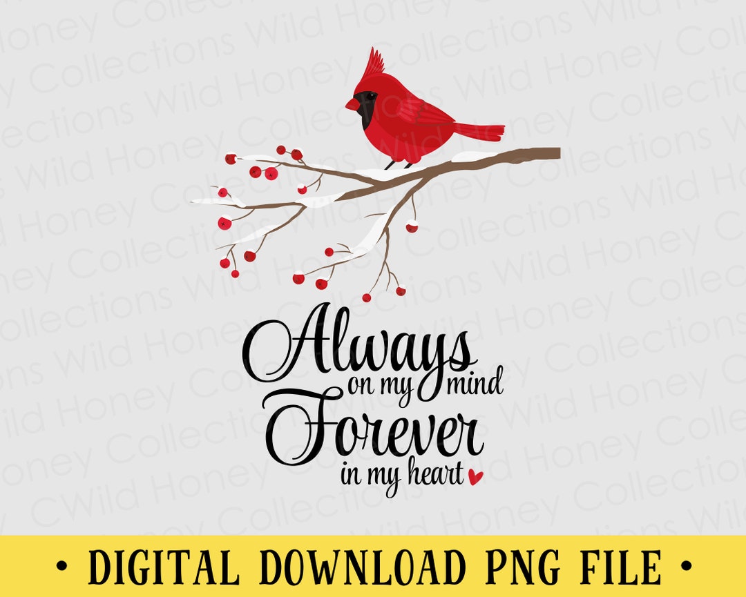 Cardinal Red Bird PNG File: Grief & Mourning Design (digital Download ...