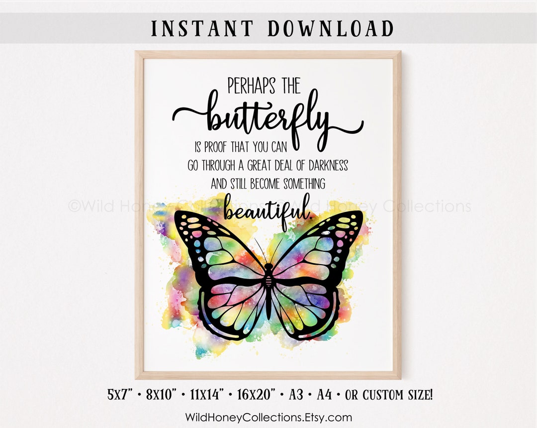 Butterfly Inspirational Quote Art Print (digital Download) - Etsy