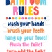 Colorful Kids Bathroom Printable Signs, Set of 9, Rainbow Colors ...