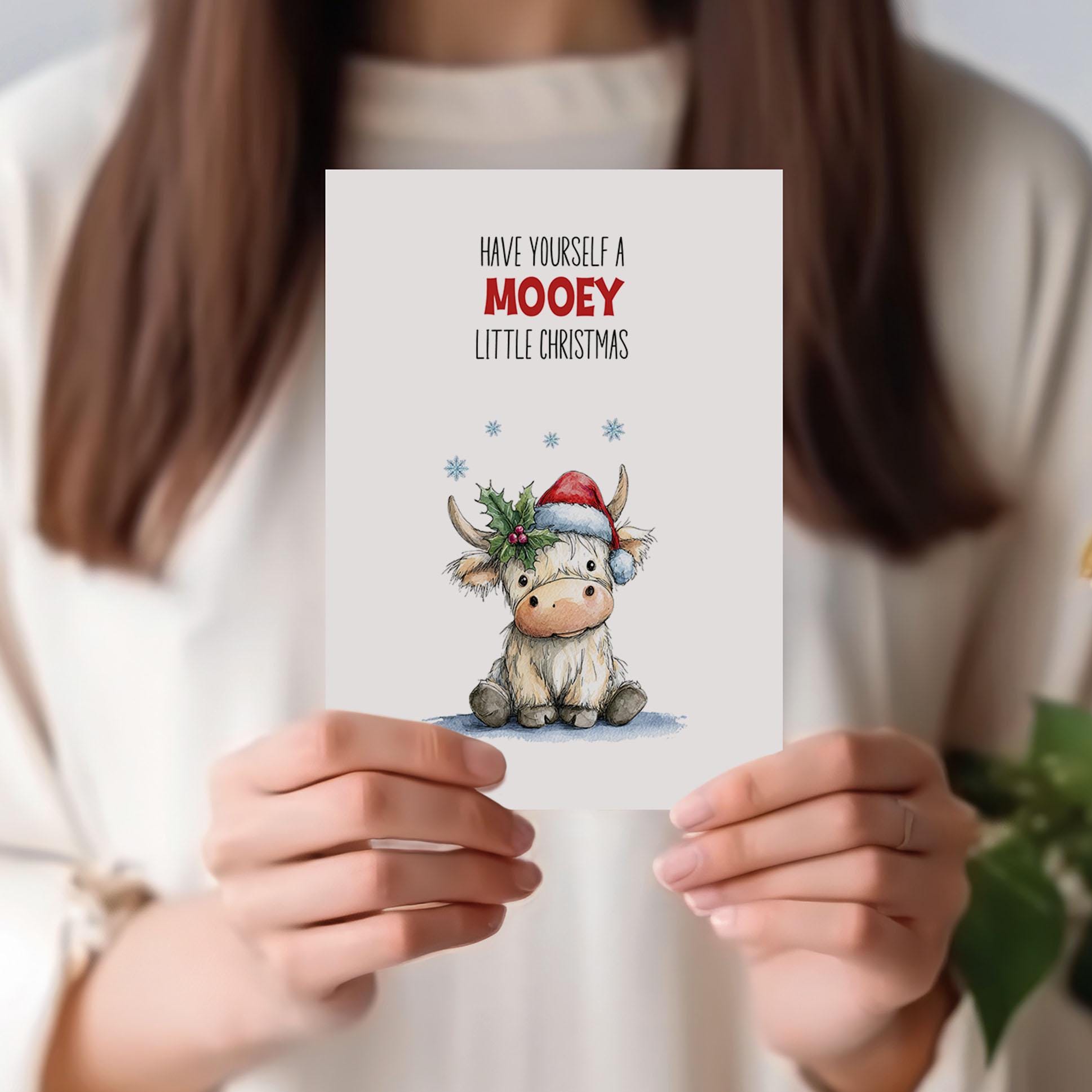 Have Yourself a Mooey Little Christmas Card | Funny Cow Christmas Card ...