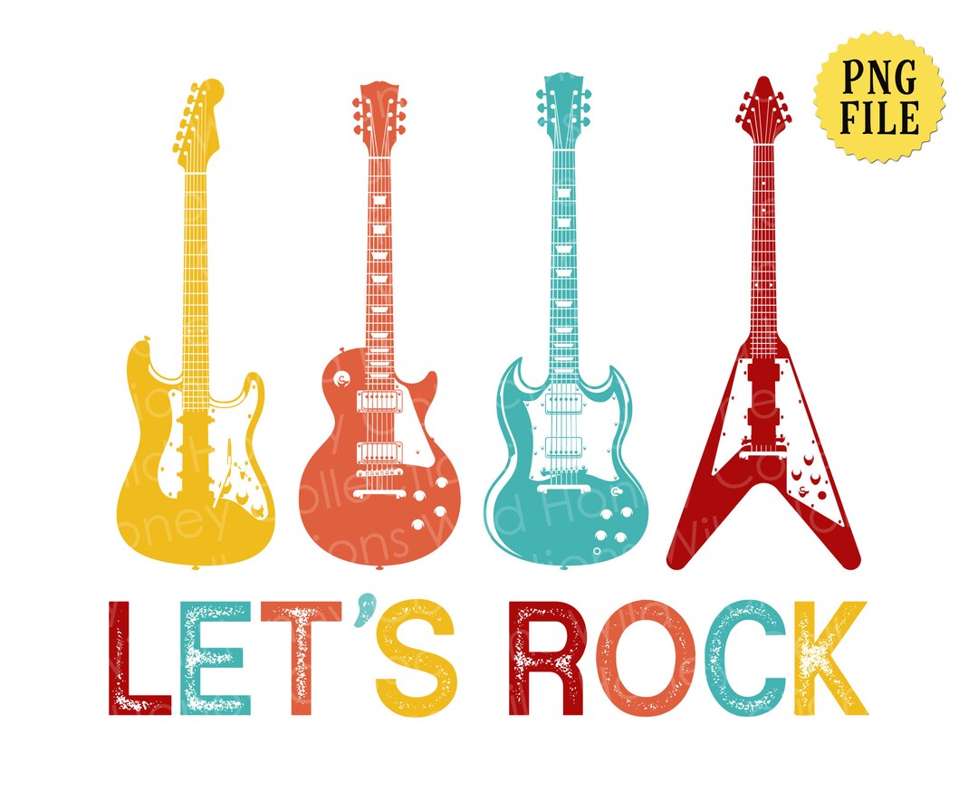 Electric Guitars PNG File: Rock and Roll Music (digital Download) - Etsy