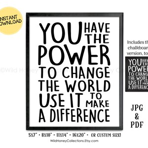 You Have the Power to Change the World, Printable Wall Decor ...