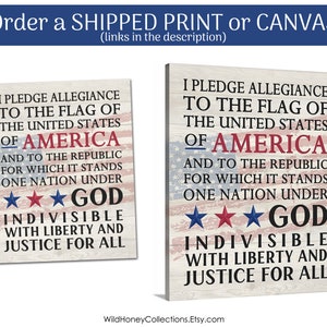 I Pledge Allegiance to the Flag, Printable Patriotic Sign, 4th of July ...