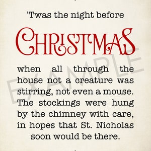 Twas the Night Before Christmas Print | Christmas Printable | Vintage ...