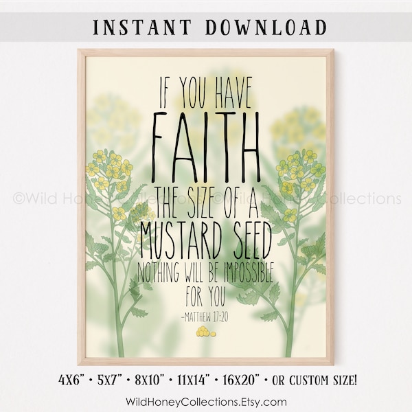 Mustard Seed Printable - Etsy