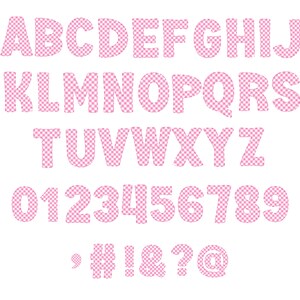 Stitched Pink Gingham Alphabet, PNG Files, Sublimation, Crafting ...