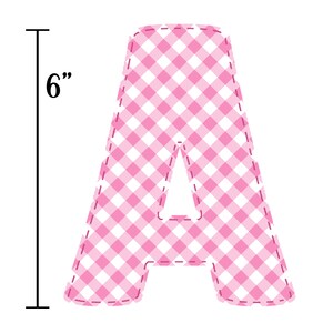 Stitched Pink Gingham Alphabet, PNG Files, Sublimation, Crafting ...