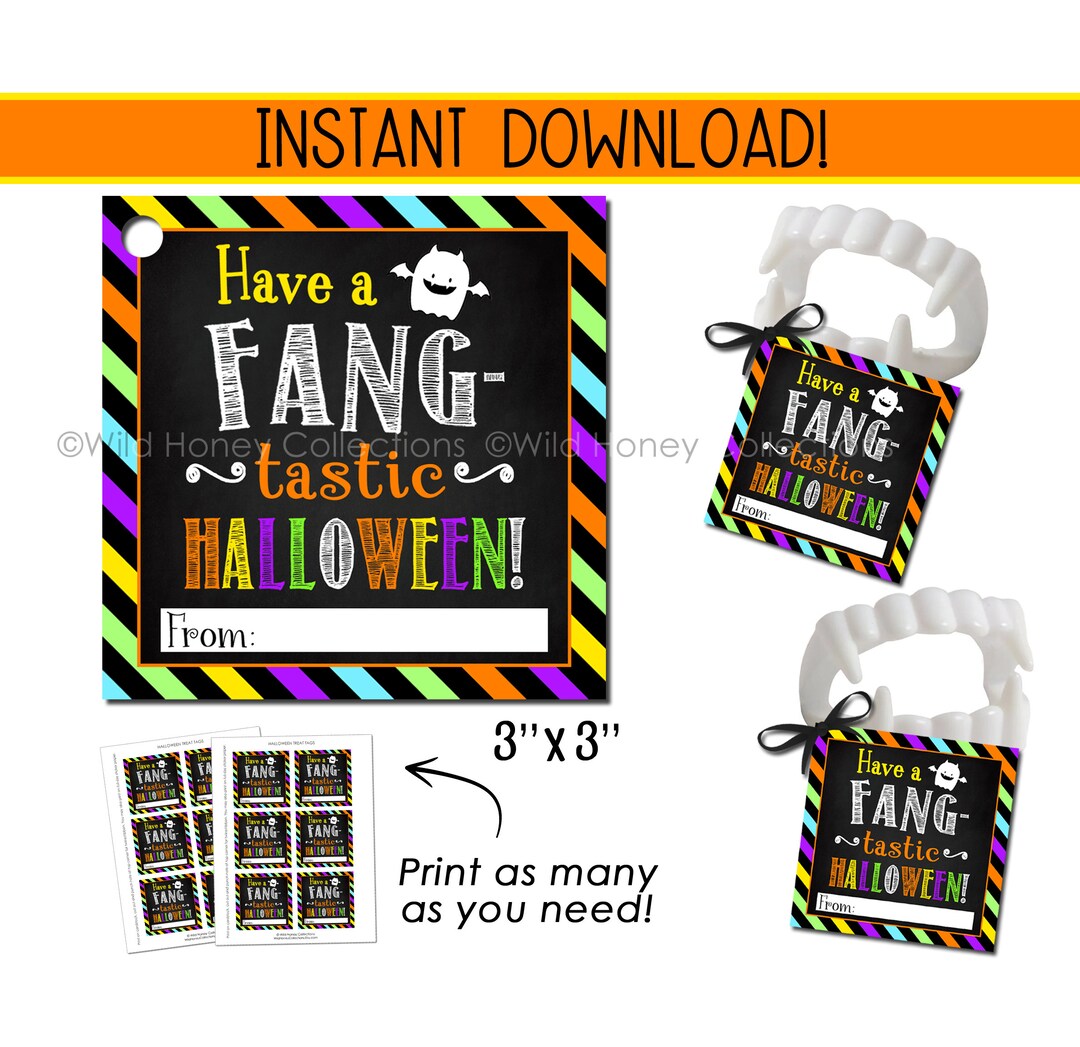 Printable Halloween Treat Tags, Have a Fant-tastic Halloween, Favor ...