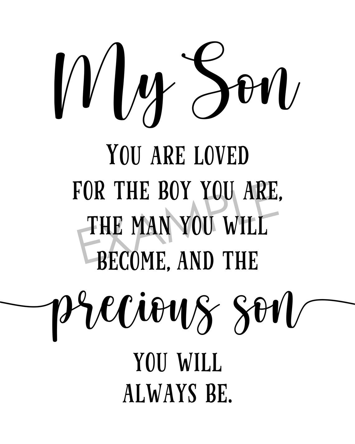 My Son Poem Precious Son You Are Loved Printable Quote - Etsy Canada
