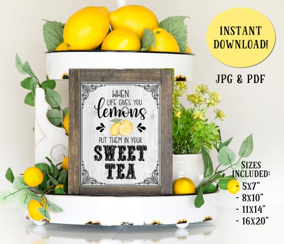 When Life Gives You Lemons Printable Decor Vintage Lemon | Etsy