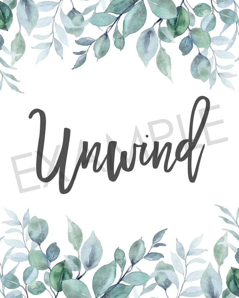 Relax Soak Unwind Printable Bathroom Wall Art Greenery - Etsy